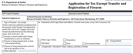 ATF Form 5 - Transferring Tax Exempt to Gun Trusts and Corporations ...