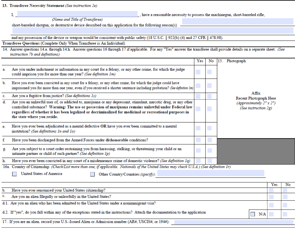 Download Fillable .PDF ATF Form 5320.23 – National Gun Trusts