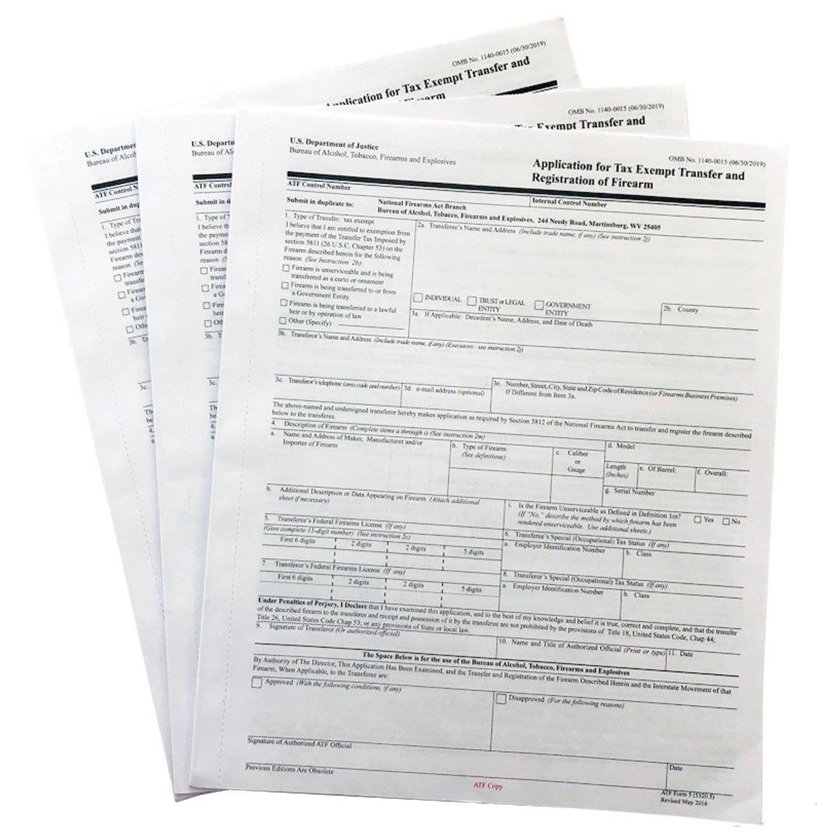 Official ATF Form 5320.5 - ATF Form 5 - Paper Application Form ...